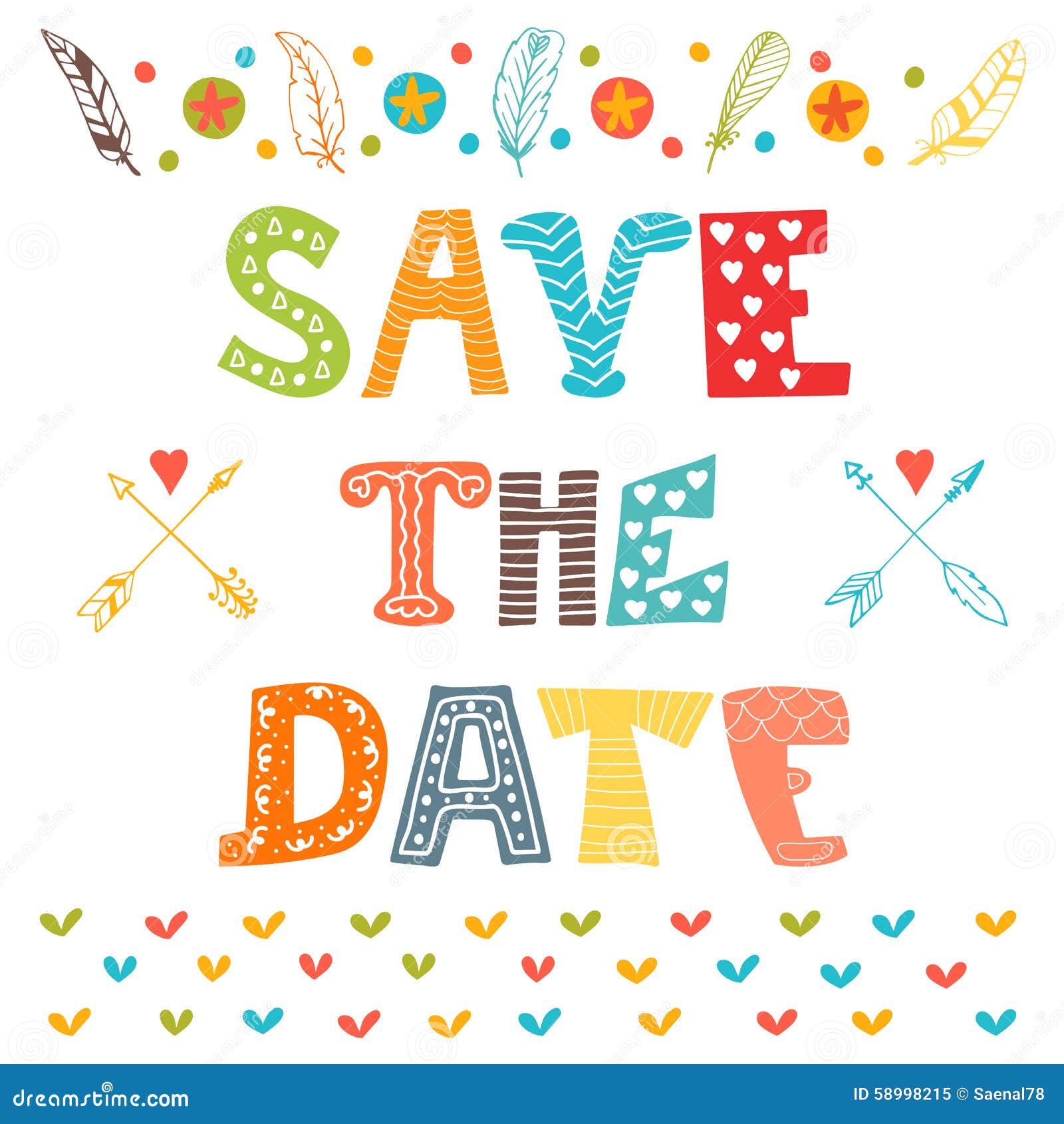 Save the Date. Wedding Invitation Card with Cute Background Stock ...