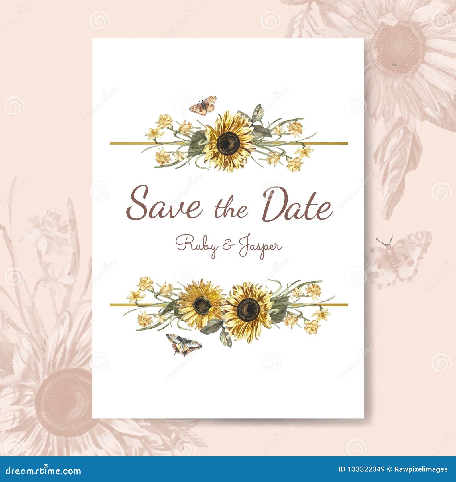Save The Date Wedding Invitation Mockup Vector Stock Vector Illustration Of Communication