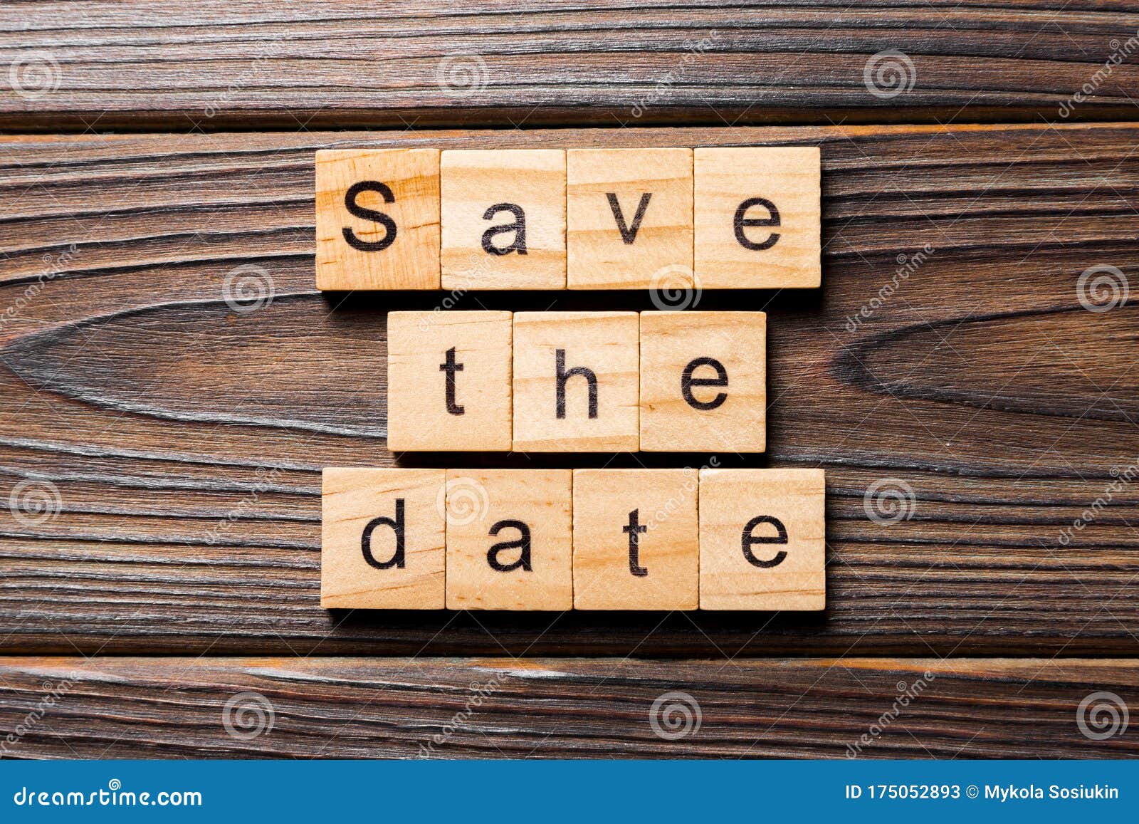 Save the Date Word Written on Wood Block. Save the Date Text on Table ...