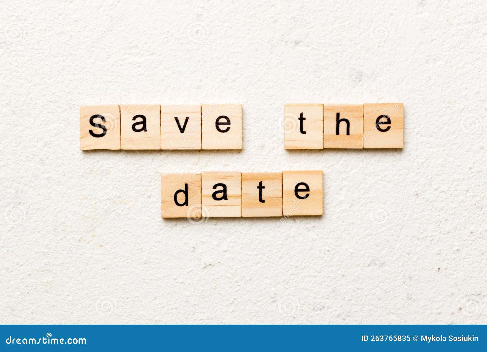 Save the Date Word Written on Wood Block. Save the Date Text on Table ...
