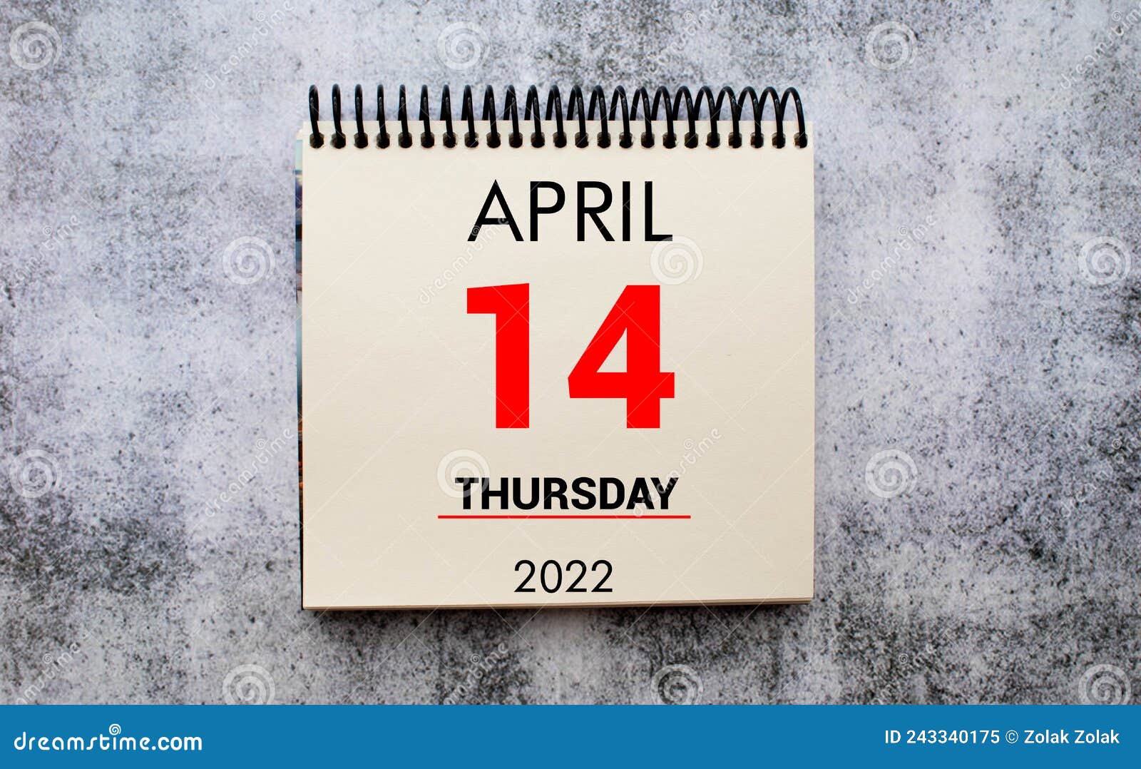 Save the Date Written on a Calendar - April 14 Stock Image - Image of ...