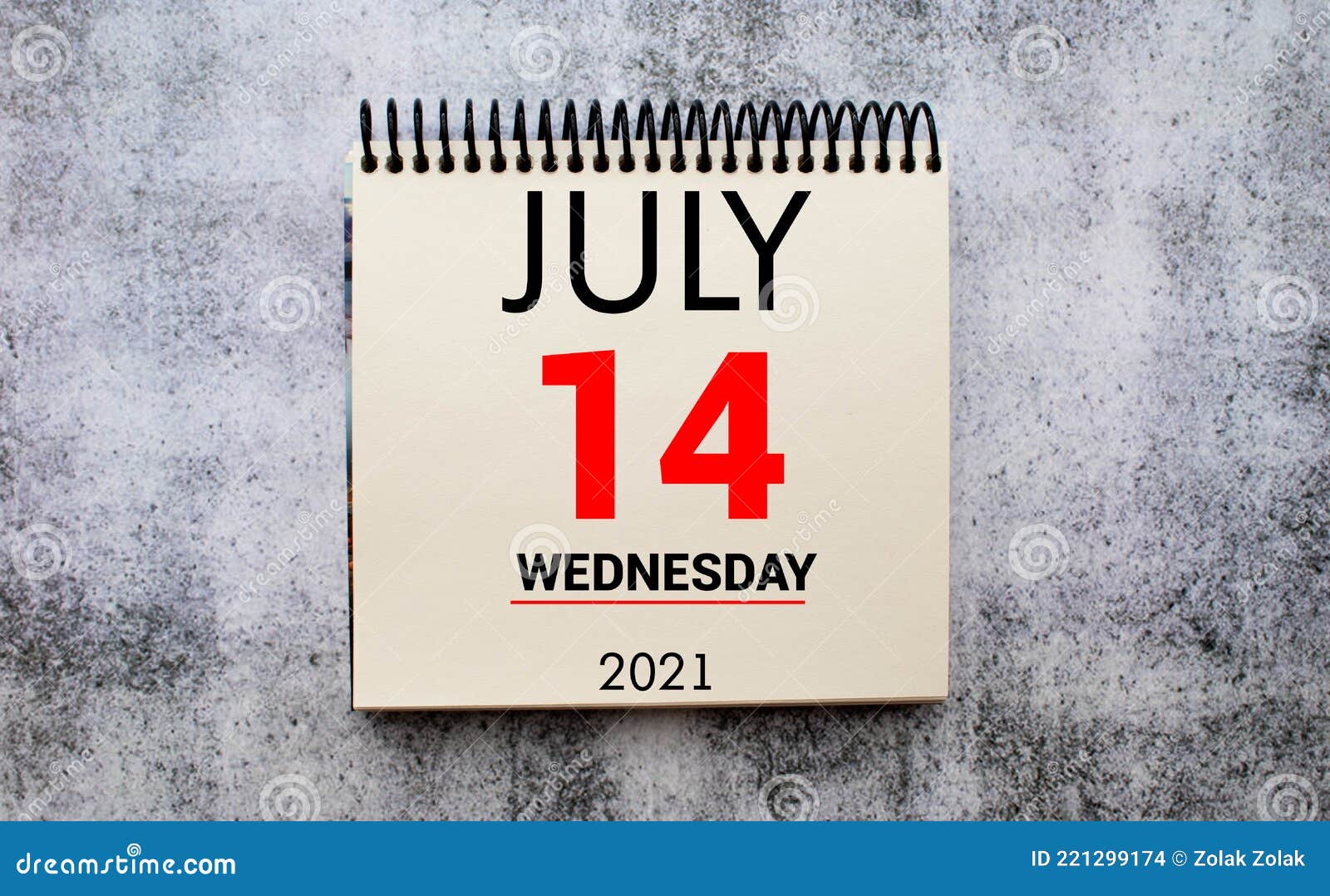 Save the Date Written on a Calendar - July 14 Stock Photo - Image of ...