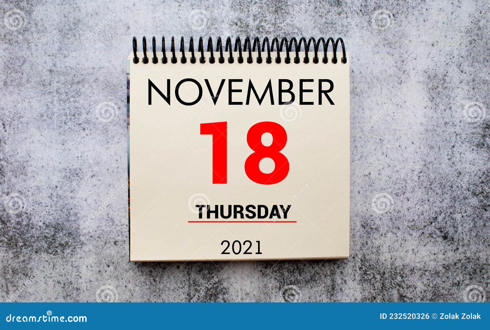 Save the Date Written on a Calendar - November 18 Stock Photo - Image ...