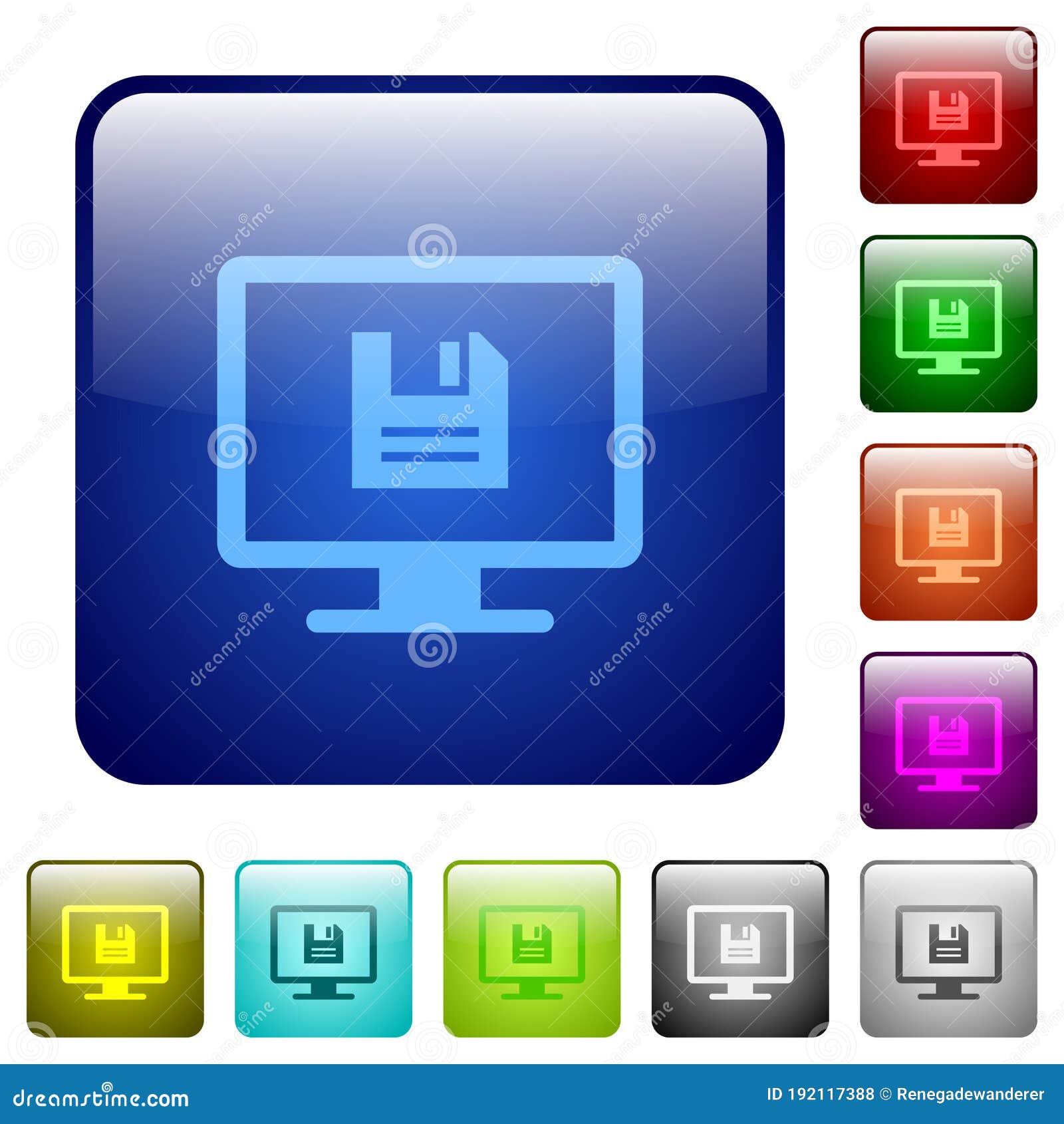 Save Display Settings Color Square Buttons Stock Vector Illustration Of Rectangle Save 192117388