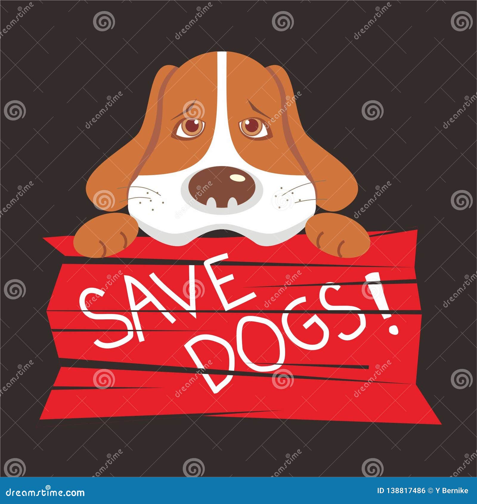 Save Dog Logo for Posters stock vector. Illustration of vector - 138817486