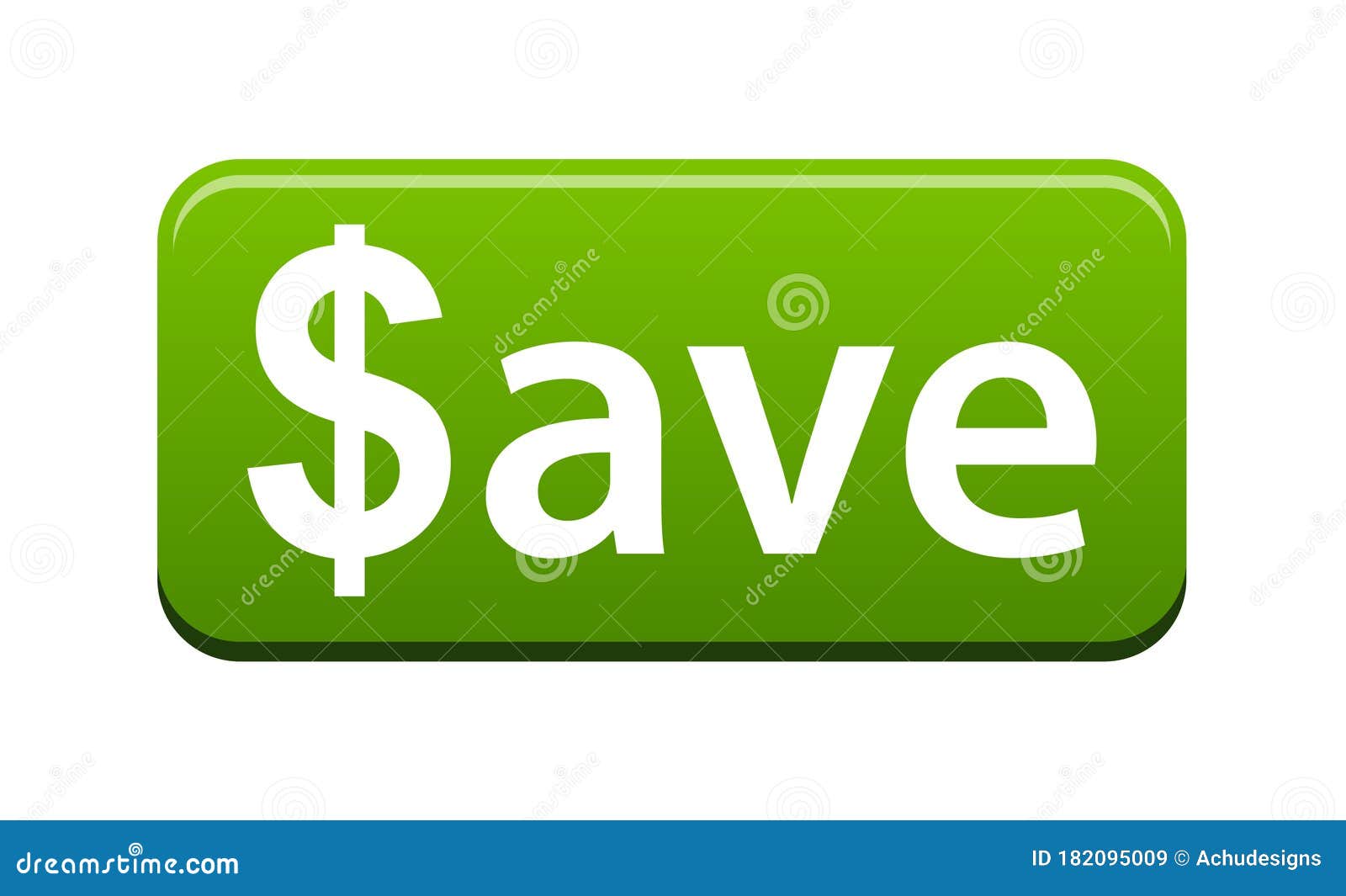 Save dollar button stock vector. Illustration of deal - 182095009