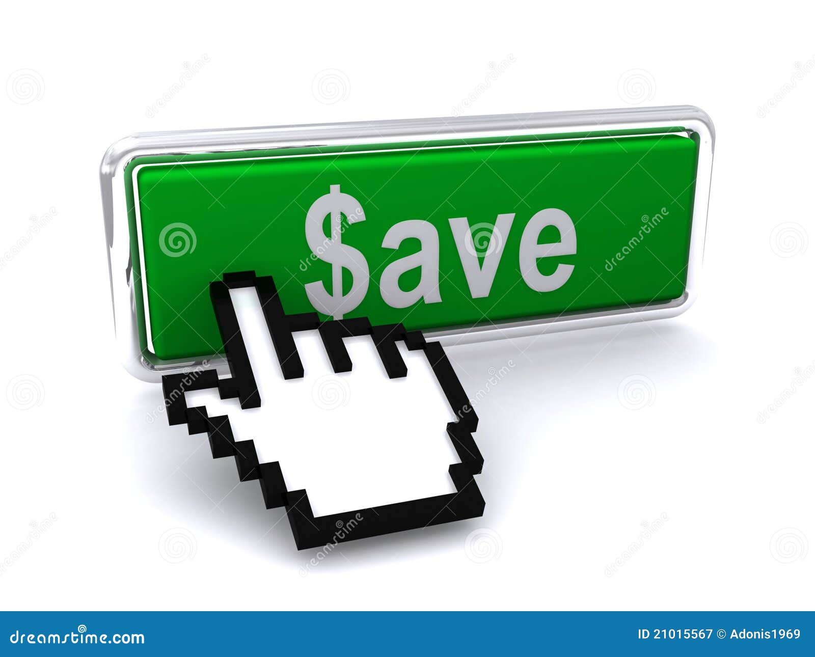 Save Dollars Button and Cursor Stock Illustration - Illustration of ...