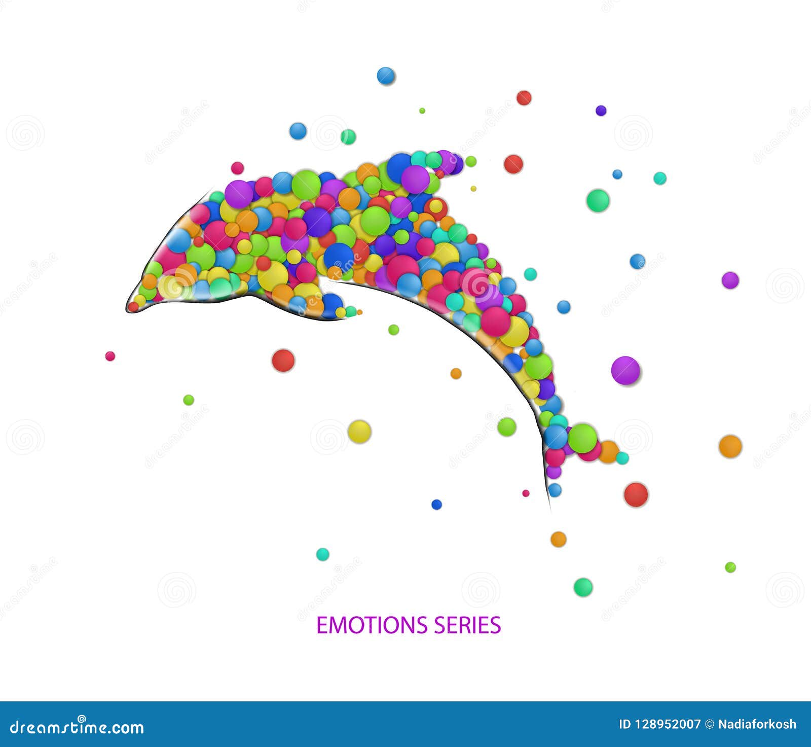 Save the Dolphin Concept, Dolphin Created from the Small Colored Parts ...