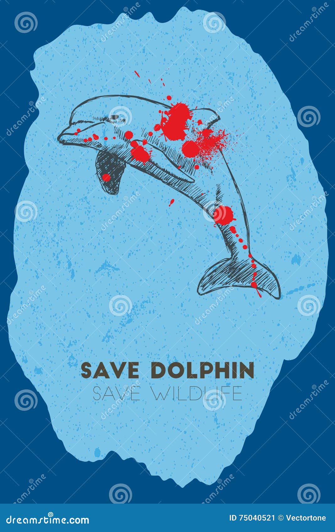 Save Dolphin. Save Wildlife. Stock Vector - Illustration of grow, death ...