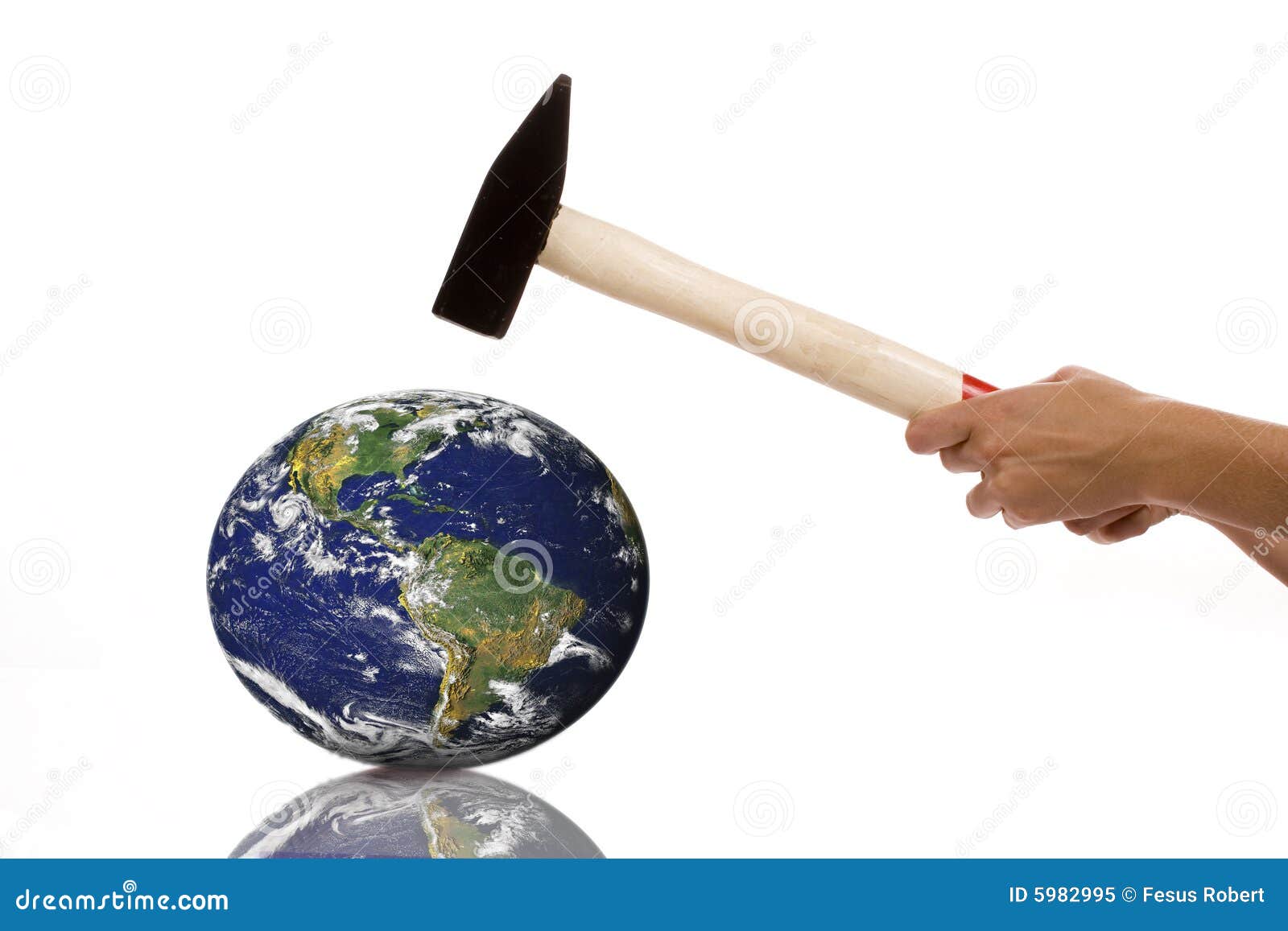Destroy Earth Concept Hammer Earth Globe Stock Photos - 10 Images