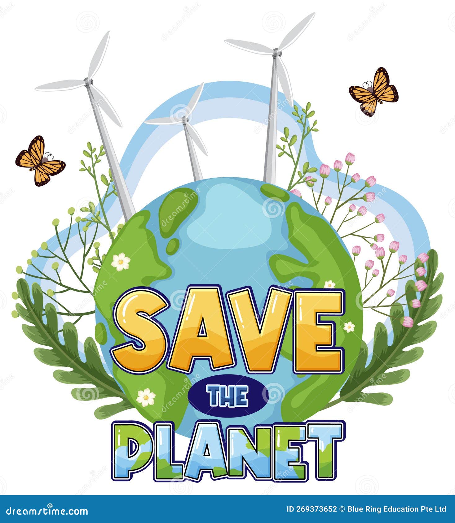 Save the Earth Banner Design Stock Illustration - Illustration of frame ...