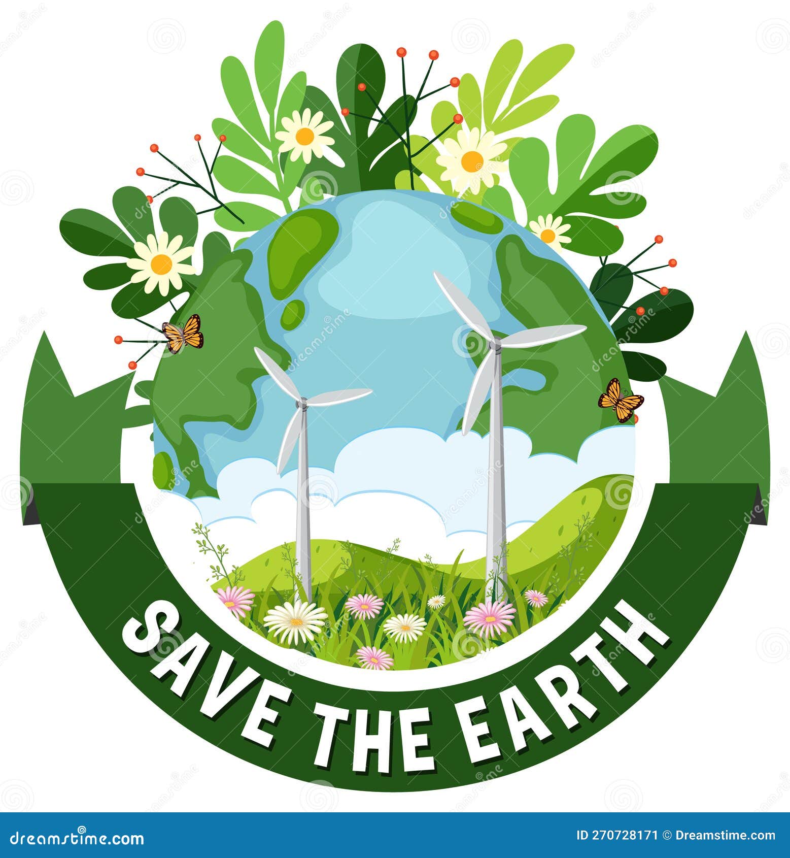 Save the Earth Banner Design Stock Vector - Illustration of blank, icon ...