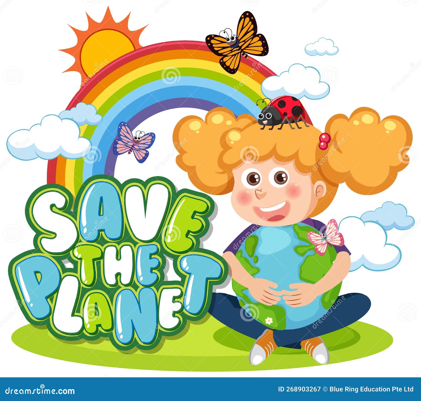 Save the Earth Banner Design Stock Vector - Illustration of wording ...