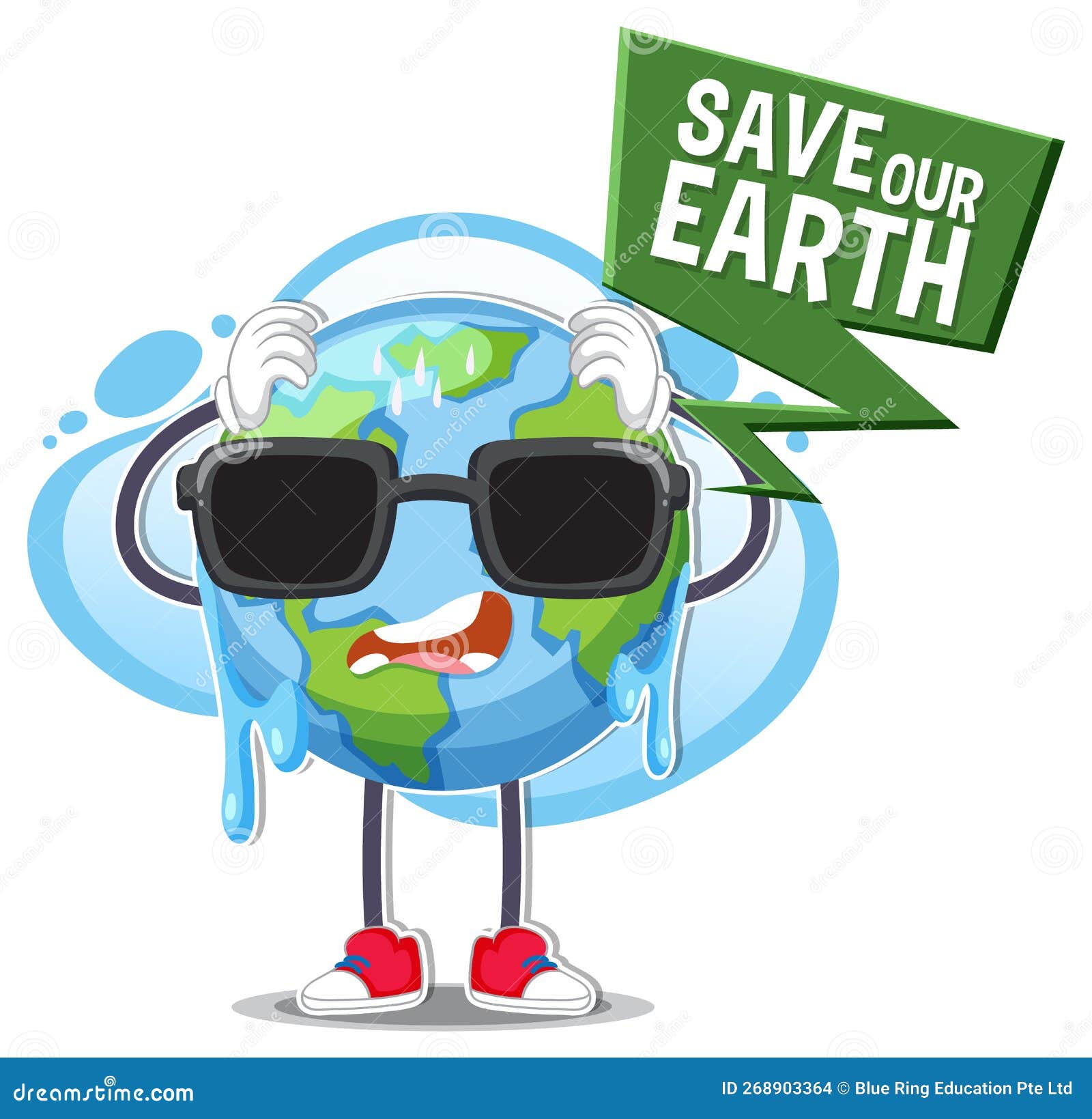 Save the Earth Banner Design Stock Vector - Illustration of green, text ...