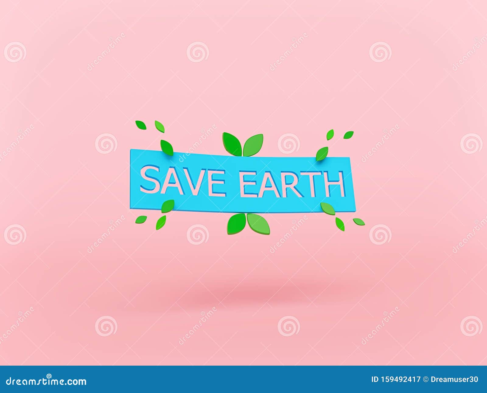Save Earth Card with Leaves. Environment Conservation Concept. 3d ...