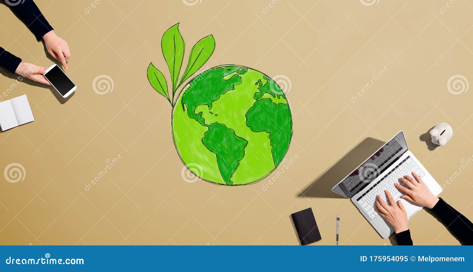 Save Earth Concept with People Working Together Stock Image - Image of ...
