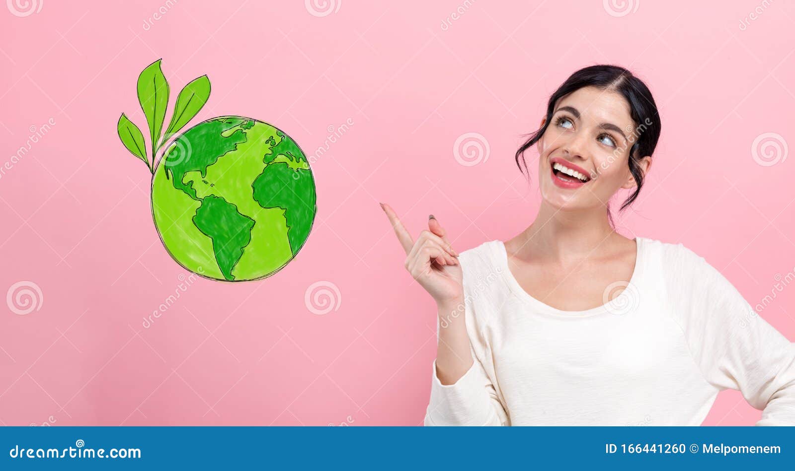 Save Earth Concept with Young Woman Stock Photo - Image of plant ...