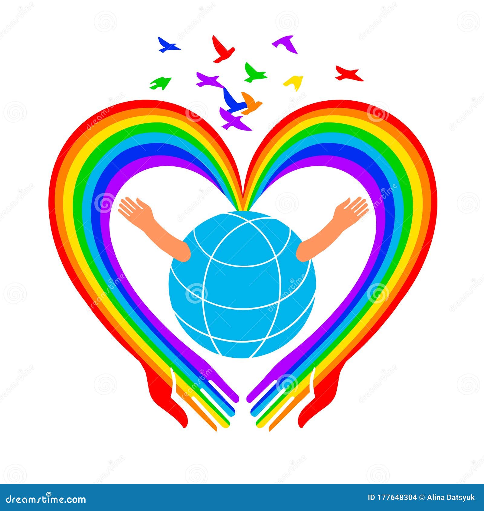 Save the Earth Icon. Heart-shaped Arms Hug the Globe. Stock Vector ...