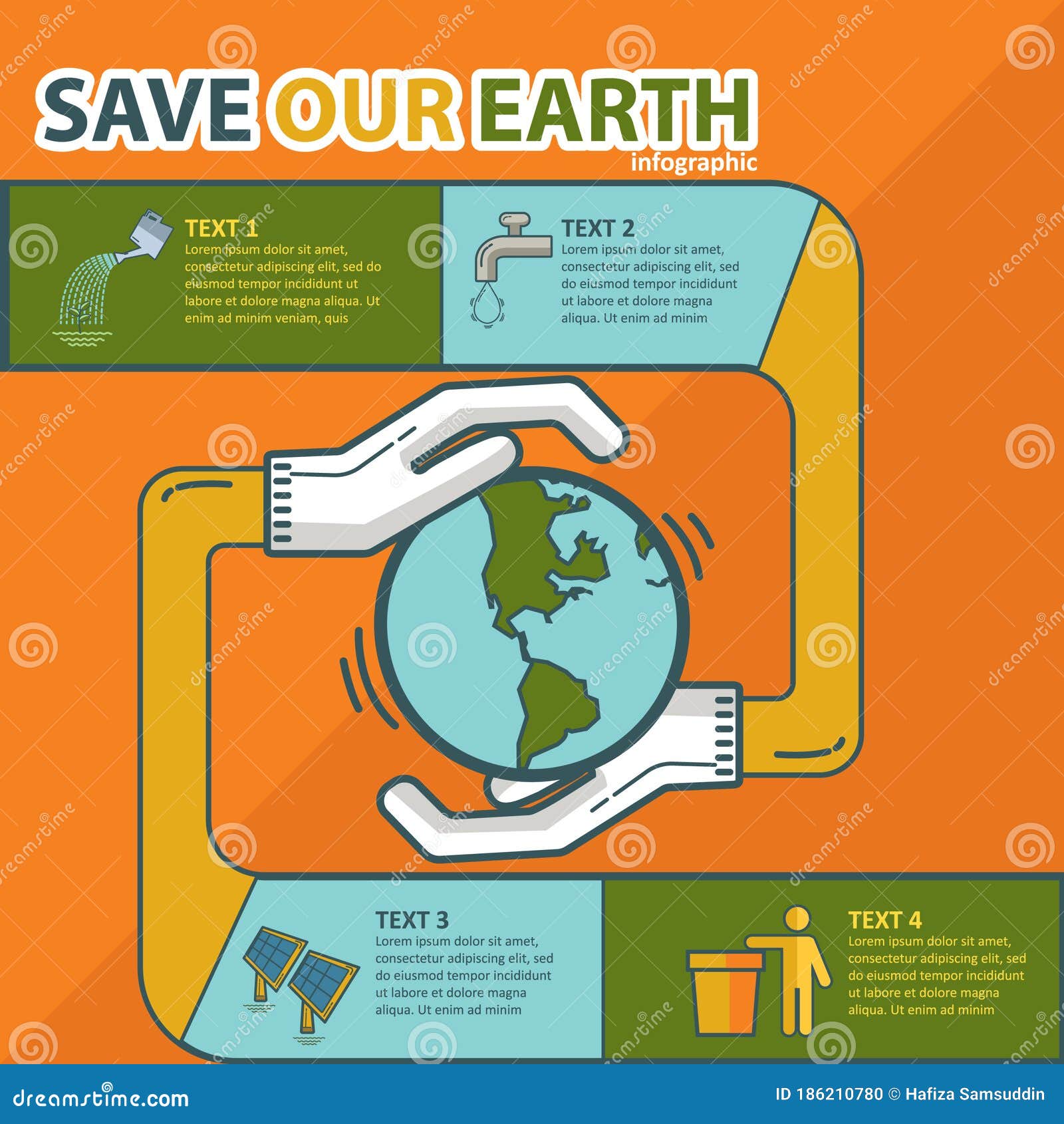 Save Earth Infographic. Vector Illustration Decorative Design Stock ...