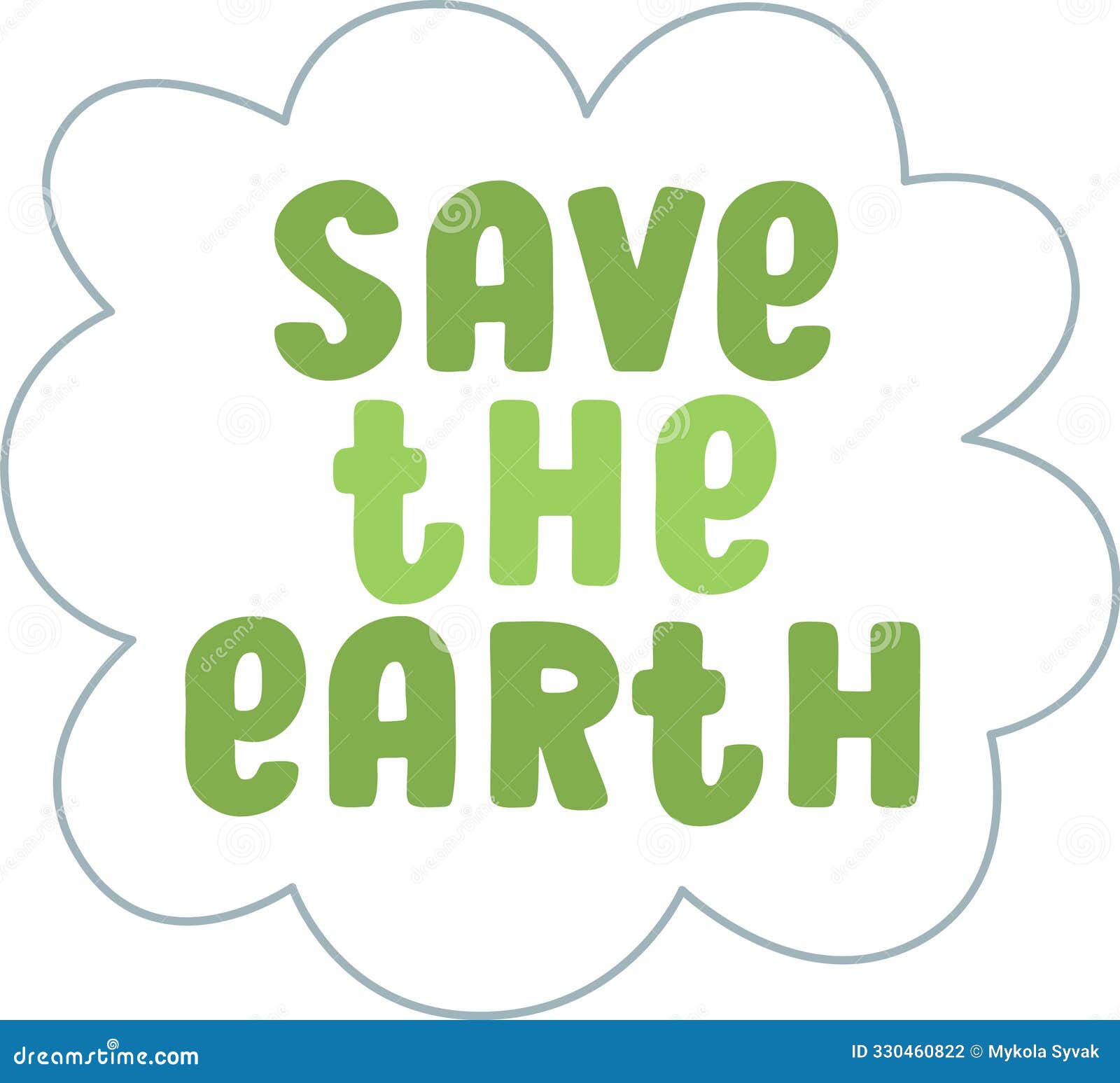 Save the Earth Lettering Sticker Stock Illustration - Illustration of ...
