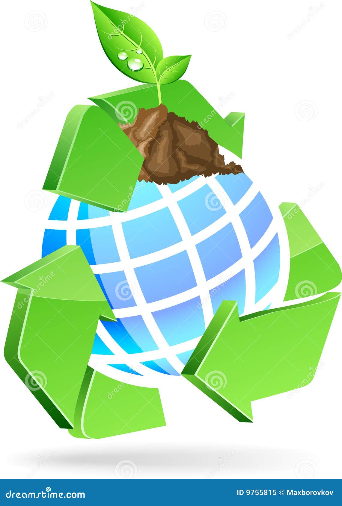 Save earth symbol. stock vector. Illustration of recycling - 9755815