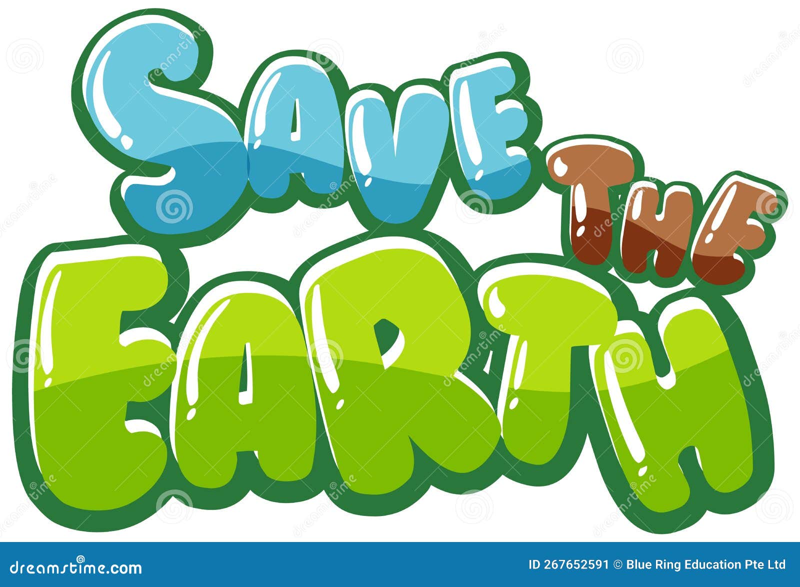 Save the Earth Text for Banner or Poster Design Stock Vector ...