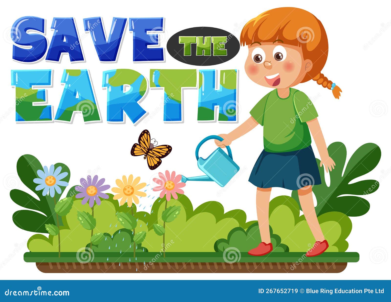 Save the Earth Text for Banner or Poster Design Stock Vector ...