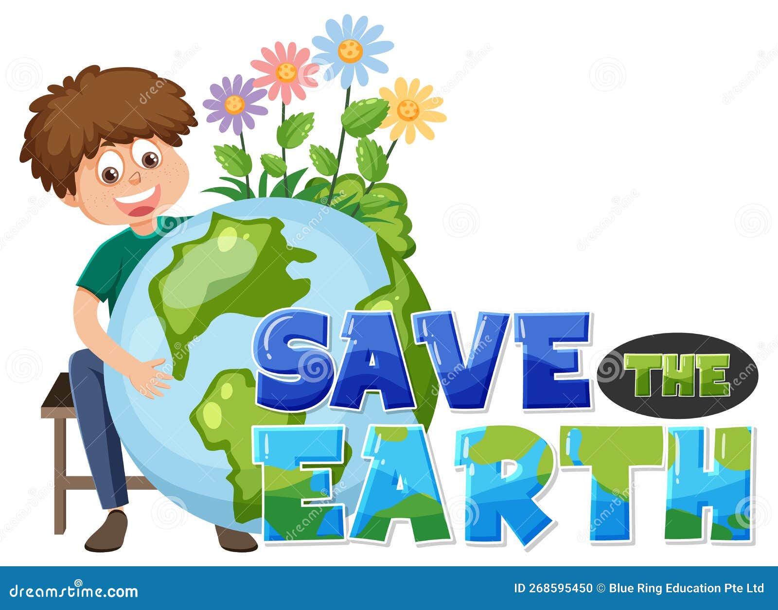 Save the Earth Text for Banner or Poster Design Stock Vector ...