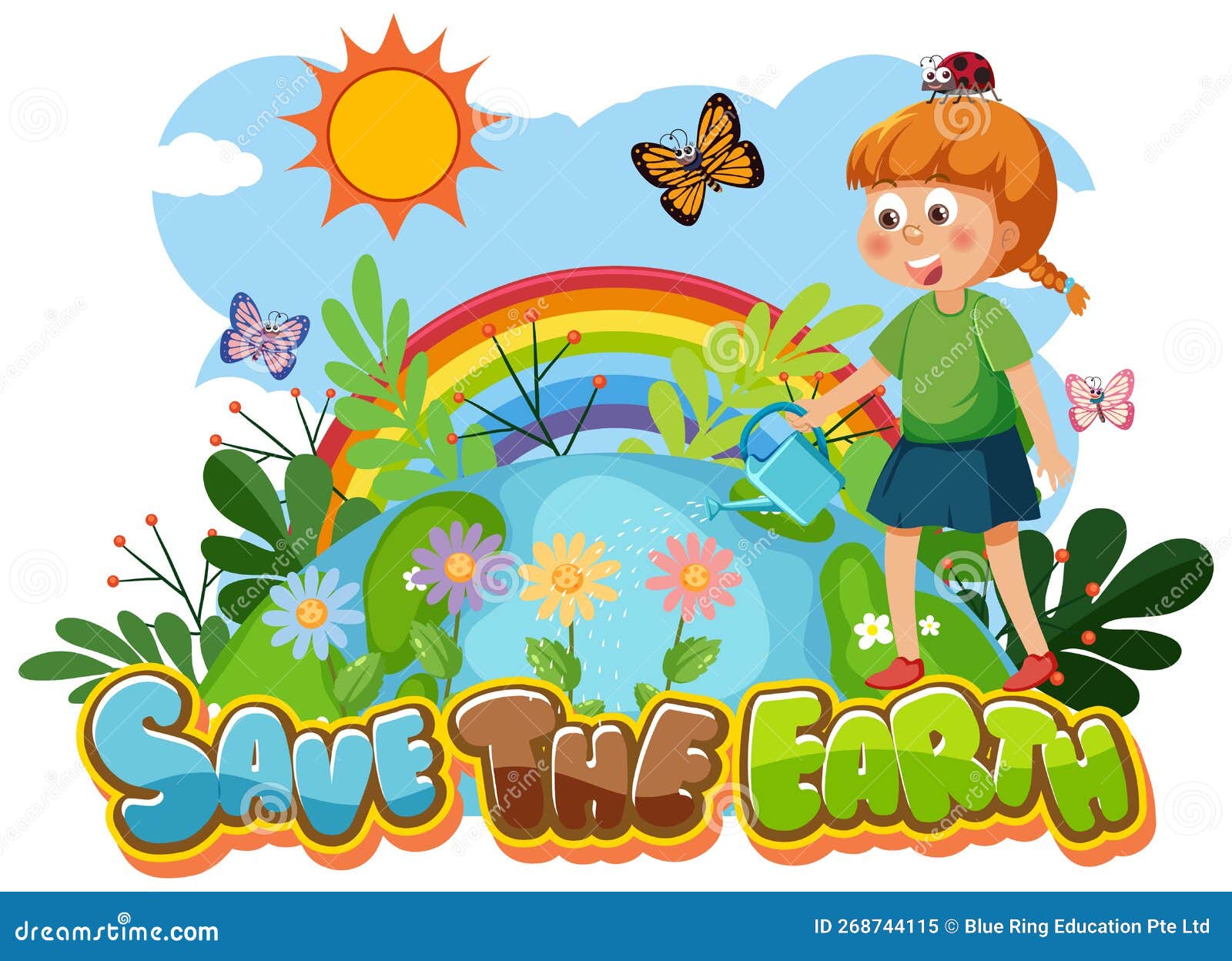Save the Earth Text for Banner or Poster Design Stock Vector ...