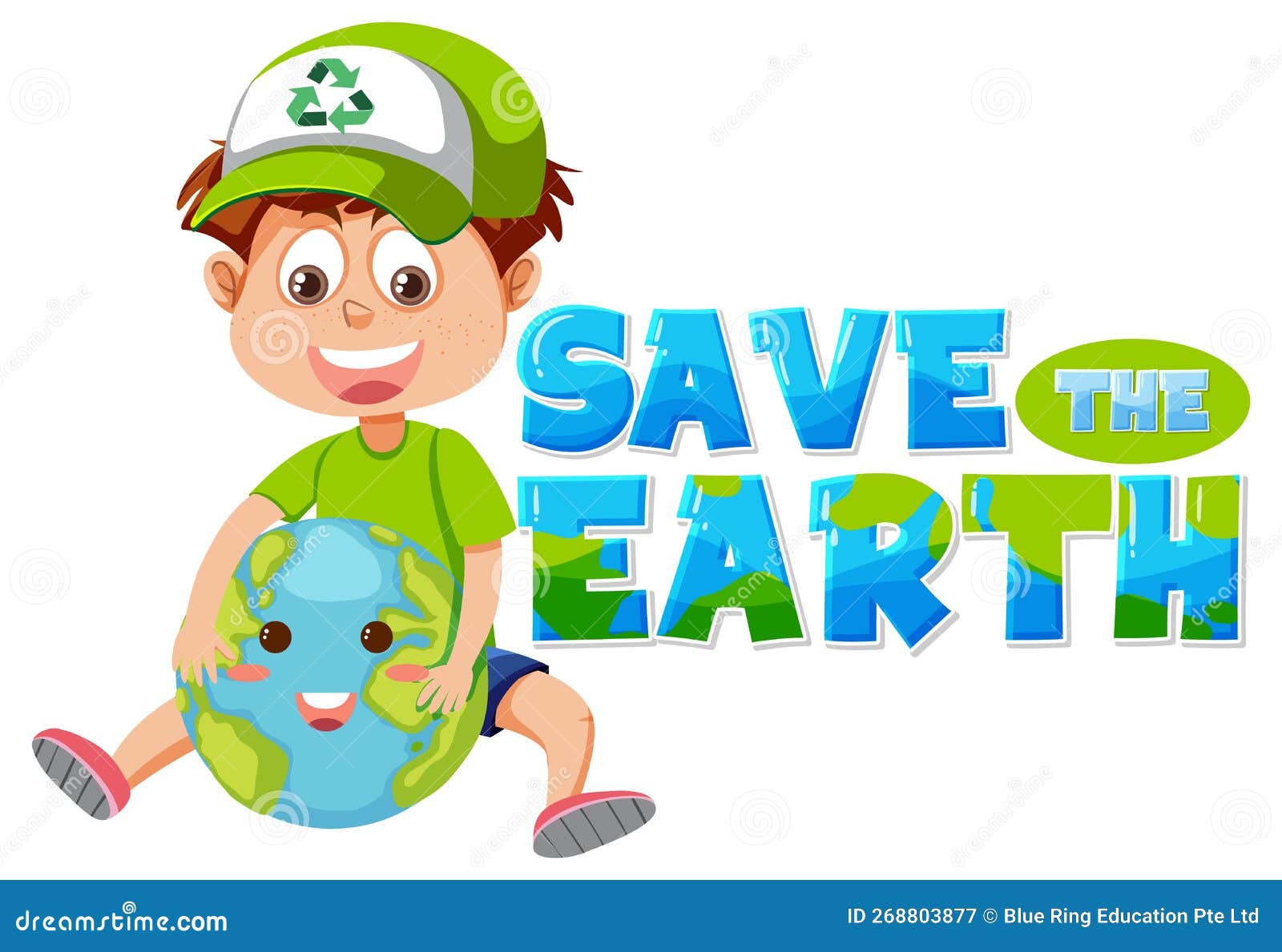Save the Earth Text for Banner or Poster Design Stock Vector ...