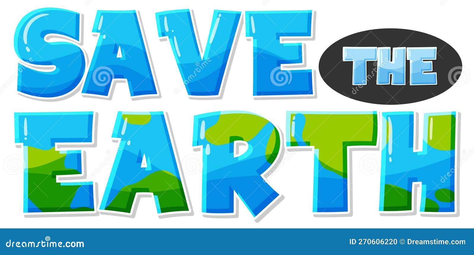 Save the Earth Text for Banner or Poster Design Stock Vector ...