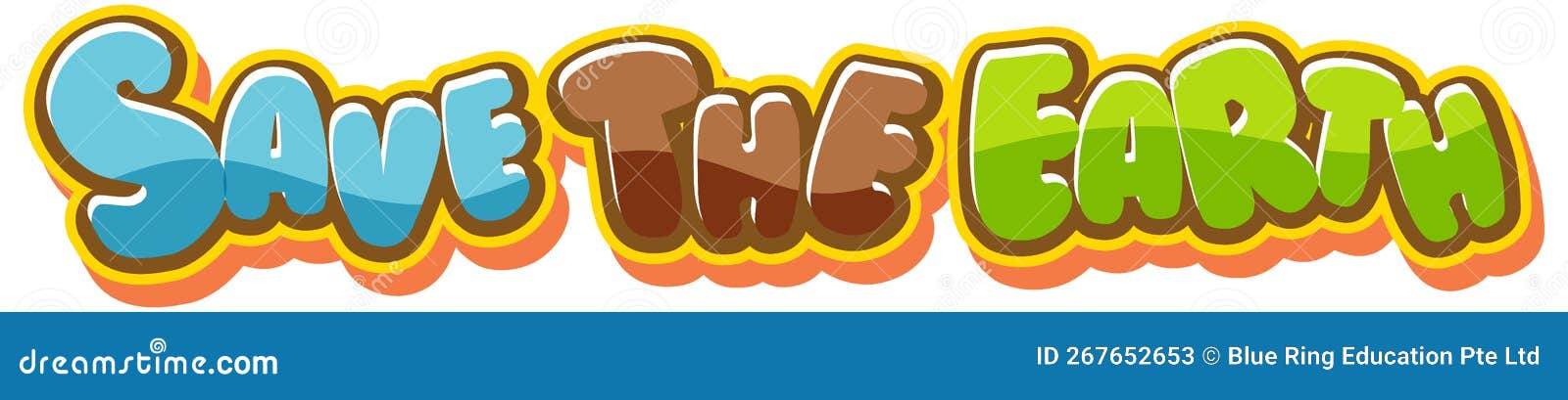 Save the earth text design stock vector. Illustration of ecology ...