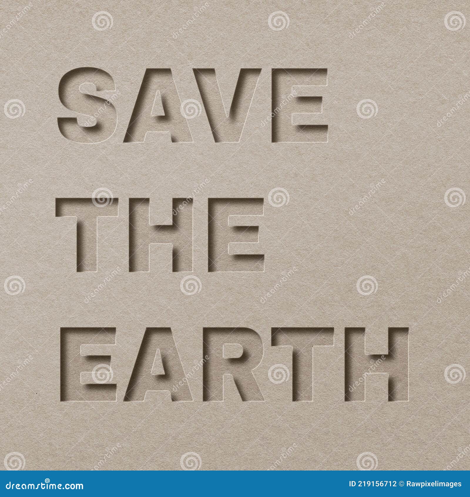 Save the Earth Text Paper Cut Typography Stock Illustration ...