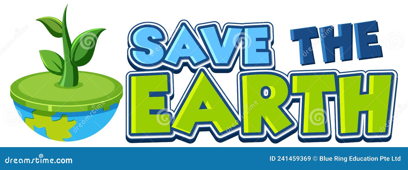Save the Earth Typography Logo Design Stock Vector - Illustration of ...