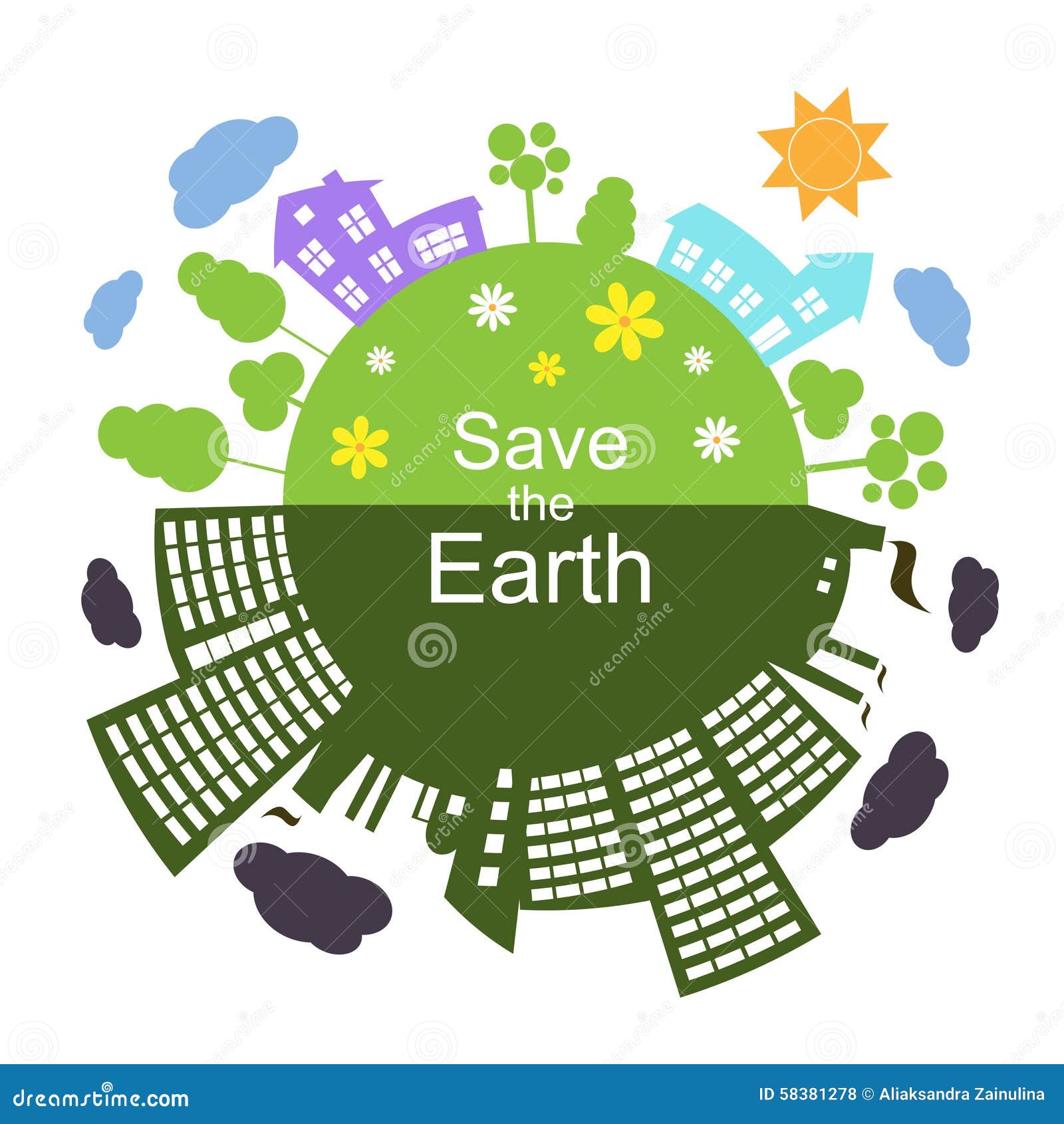 Save the Earth, Vector Illustration Stock Vector - Illustration of ...