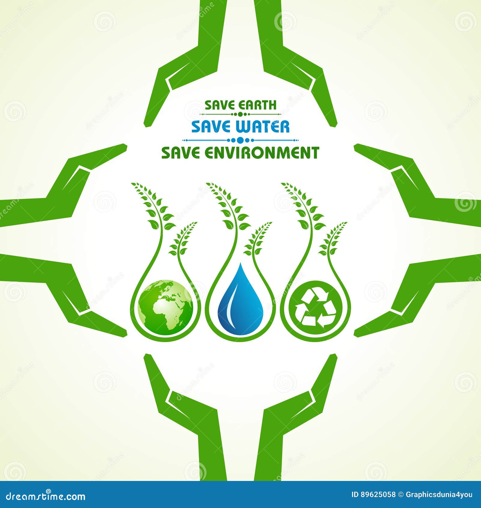 Save Earth,water and Environment Concept Stock Vector - Illustration of ...