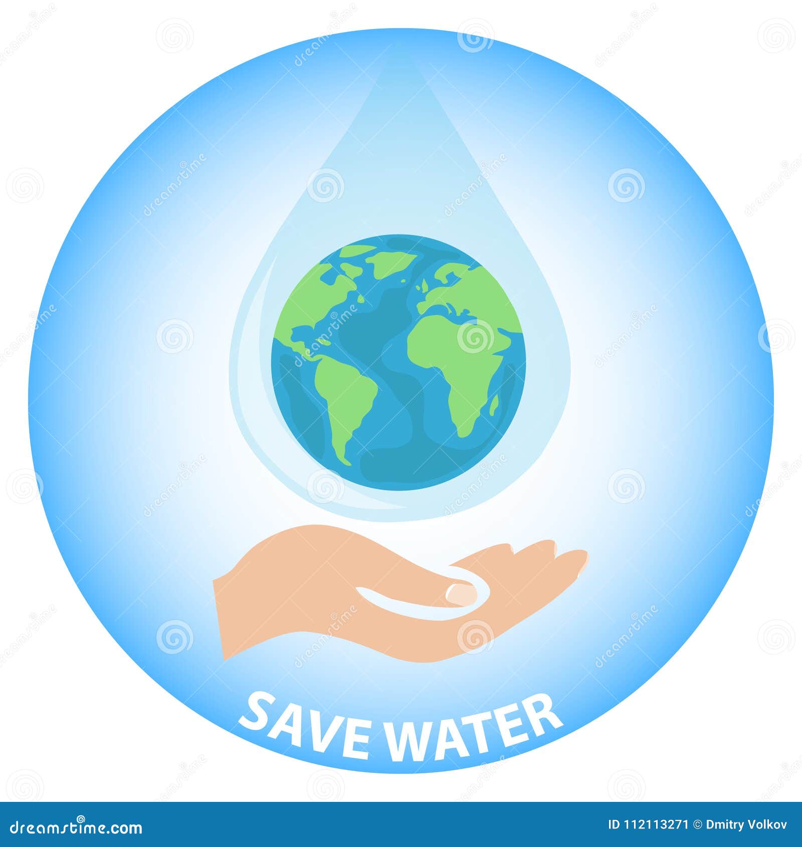 Save The Earth Water The Hand Holds The Planet Earth In The Form Of A