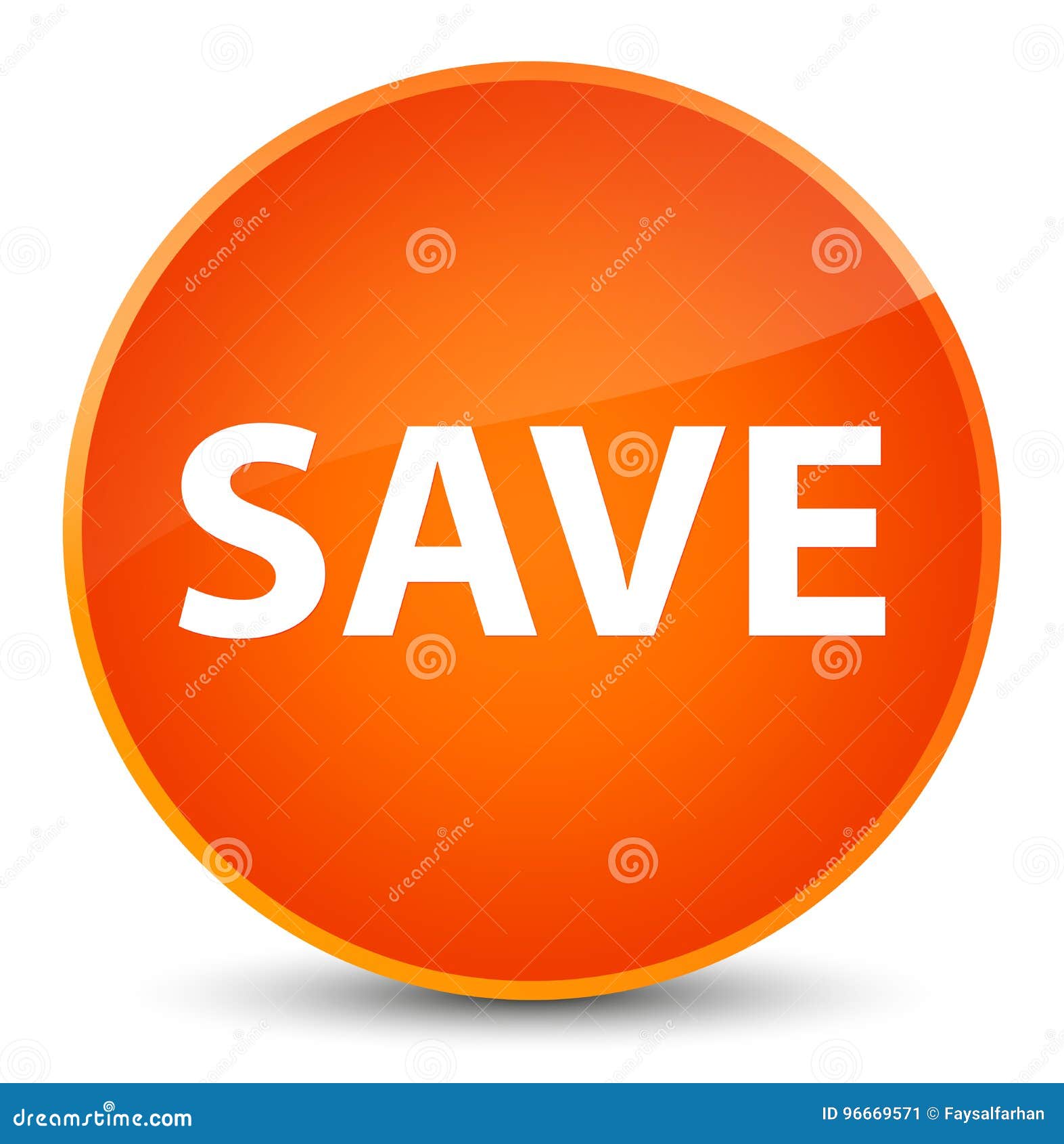 Save Elegant Orange Round Button Stock Illustration - Illustration of ...