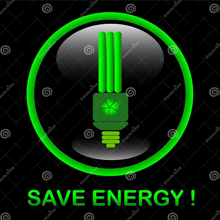 Save energy button stock vector. Illustration of generation - 9189384