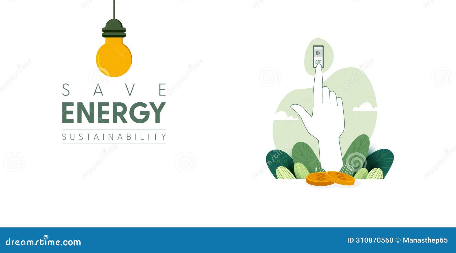 Save Energy Concept. Hand Turn Off Switch for Energy Saving Stock ...