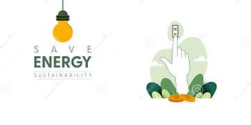 Save Energy Concept. Hand Turn Off Switch for Energy Saving Stock ...