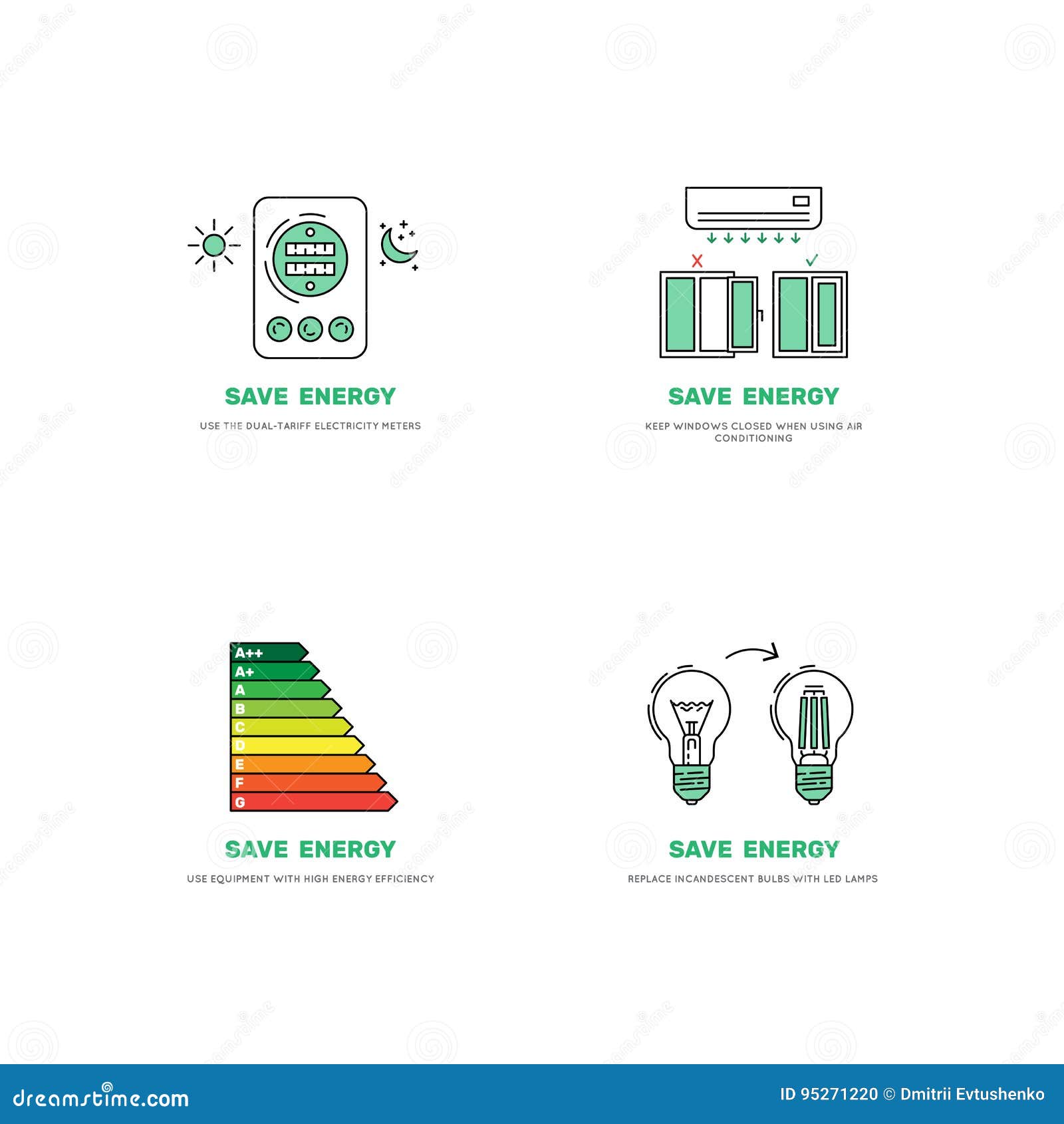 Save energy home stock vector. Illustration of nature - 95271220