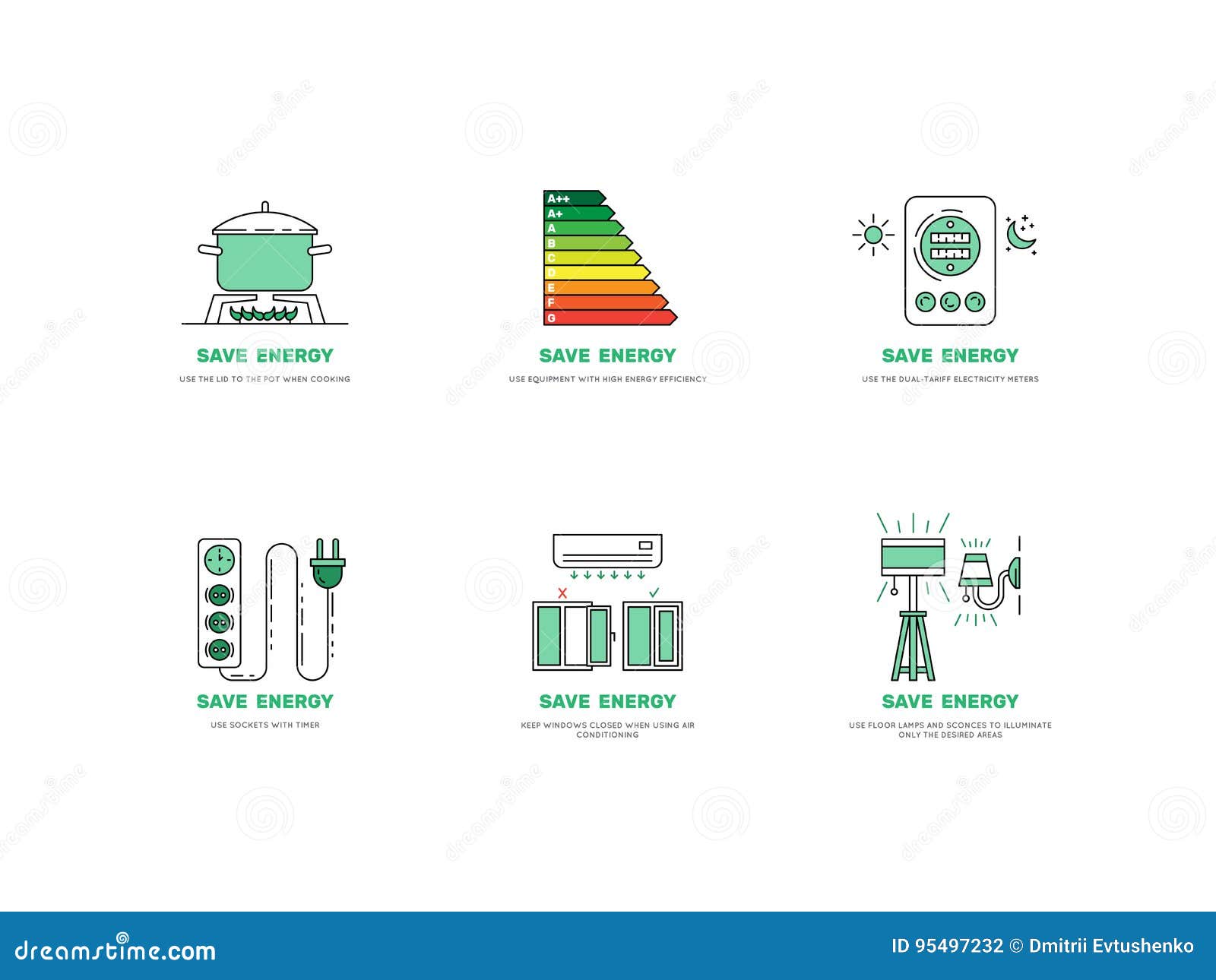 Save energy home stock vector. Illustration of scale - 95497232