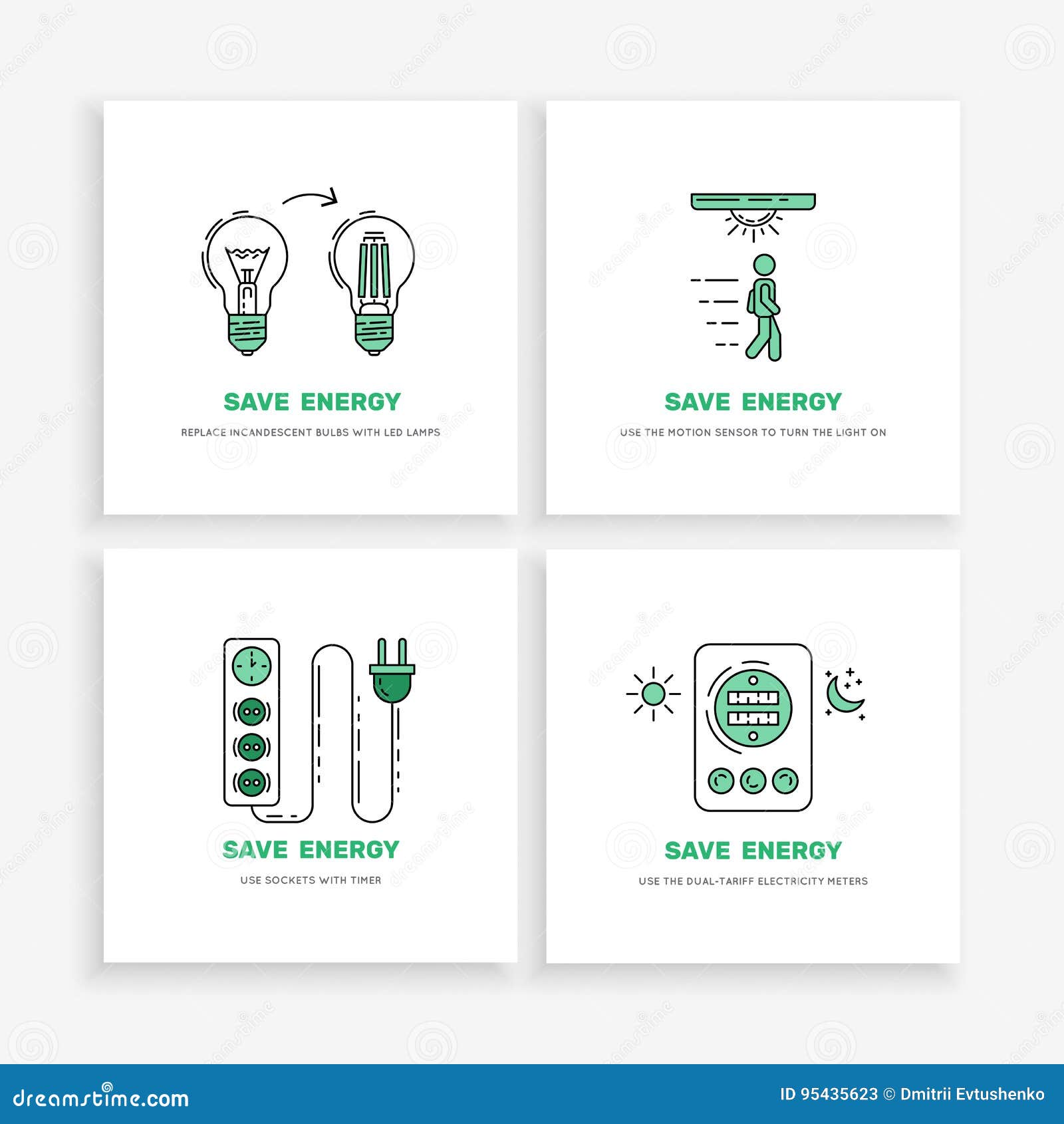 Save energy home stock vector. Illustration of symbol - 95435623