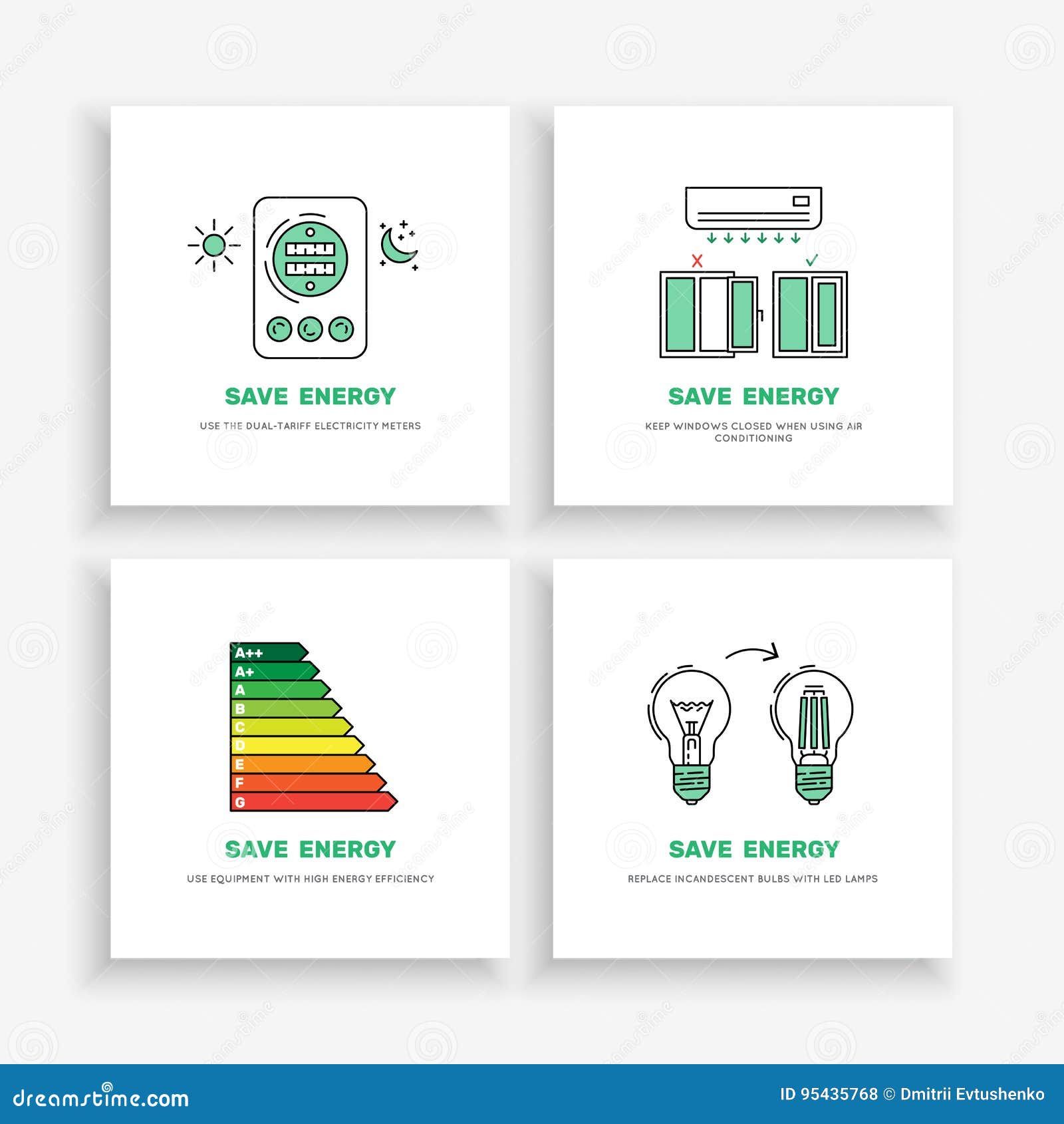Save energy home stock vector. Illustration of apartment - 95435768