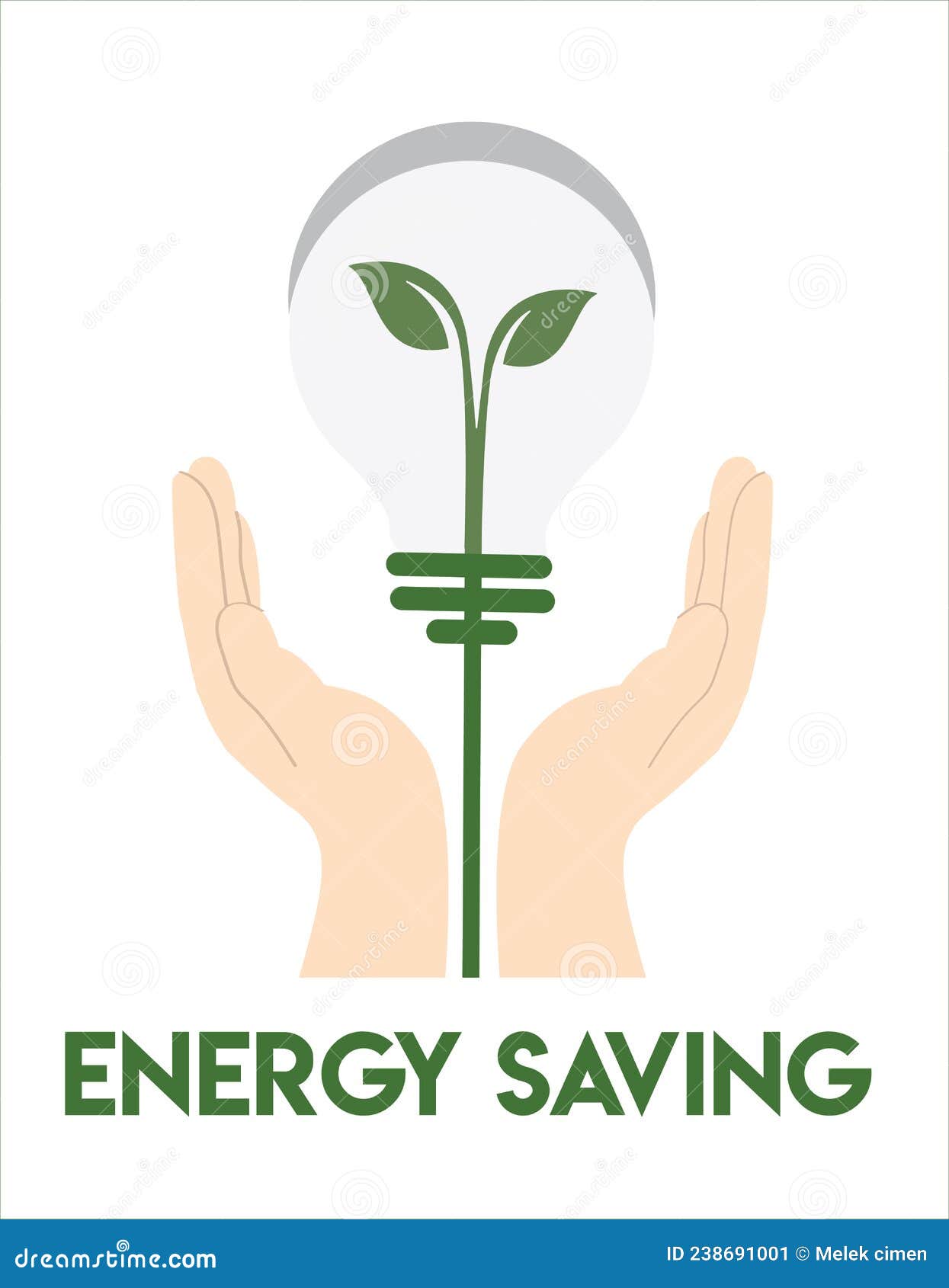 Save Energy Lamp Symbol Green. Vector Stock Vector - Illustration of ...
