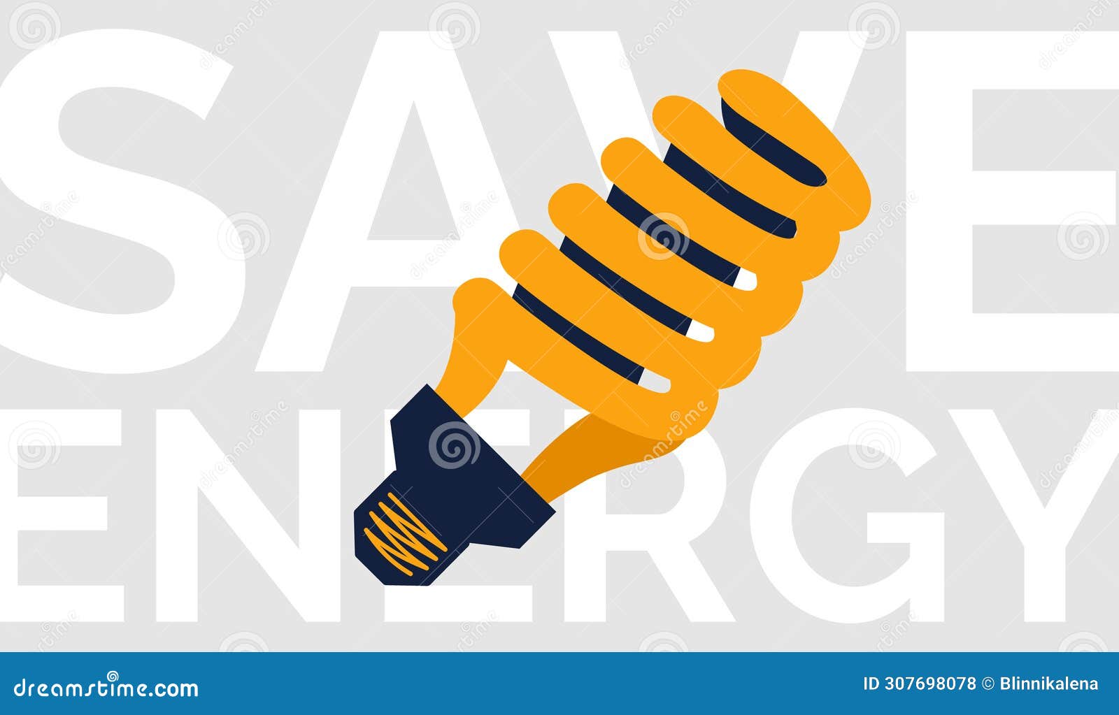 Save Energy, Light Bulb. Compact Fluorescent Electric Lamp. Energy ...