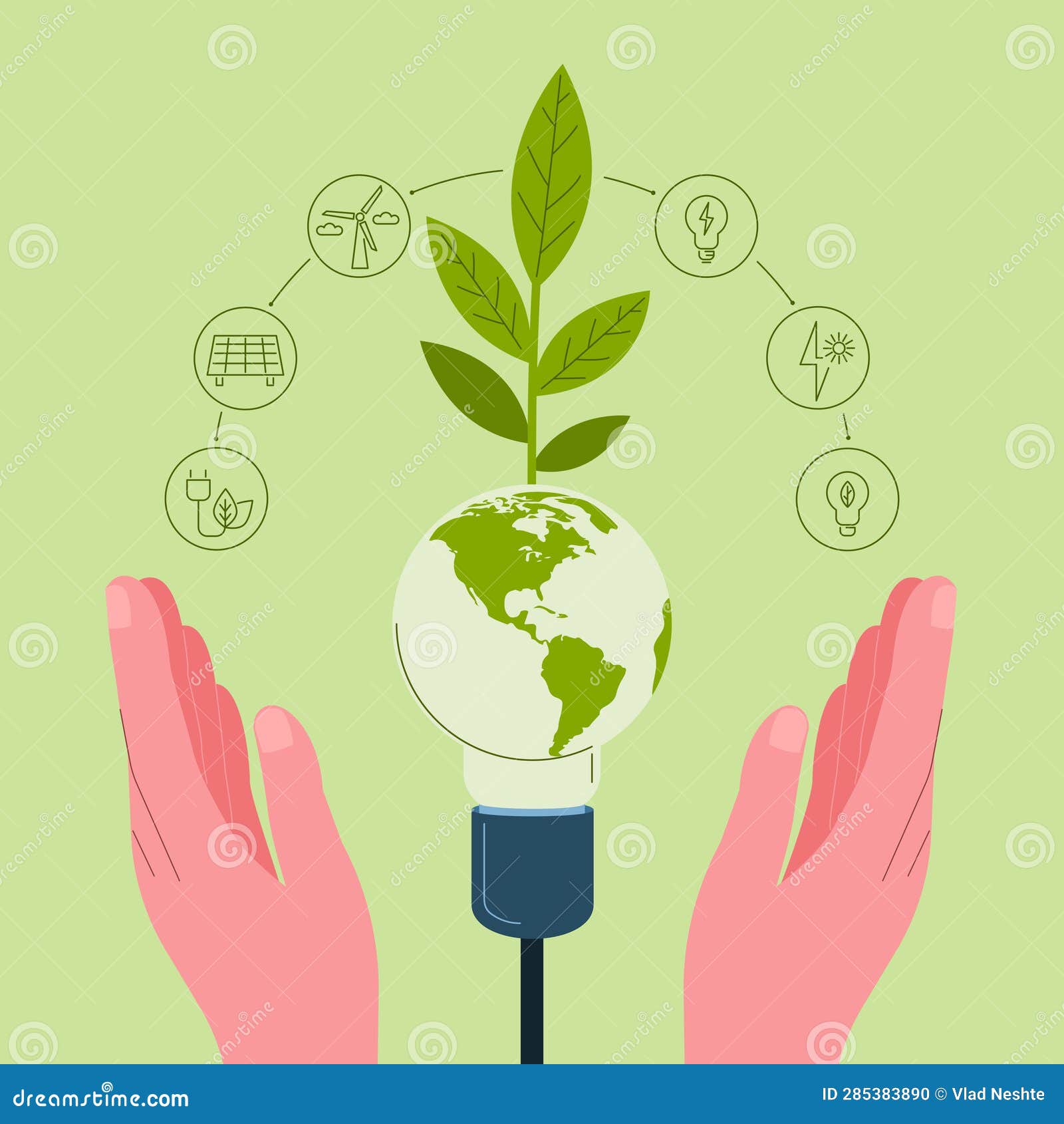 Save Energy Planet. Hands Around the Planet. Respect for Natural ...