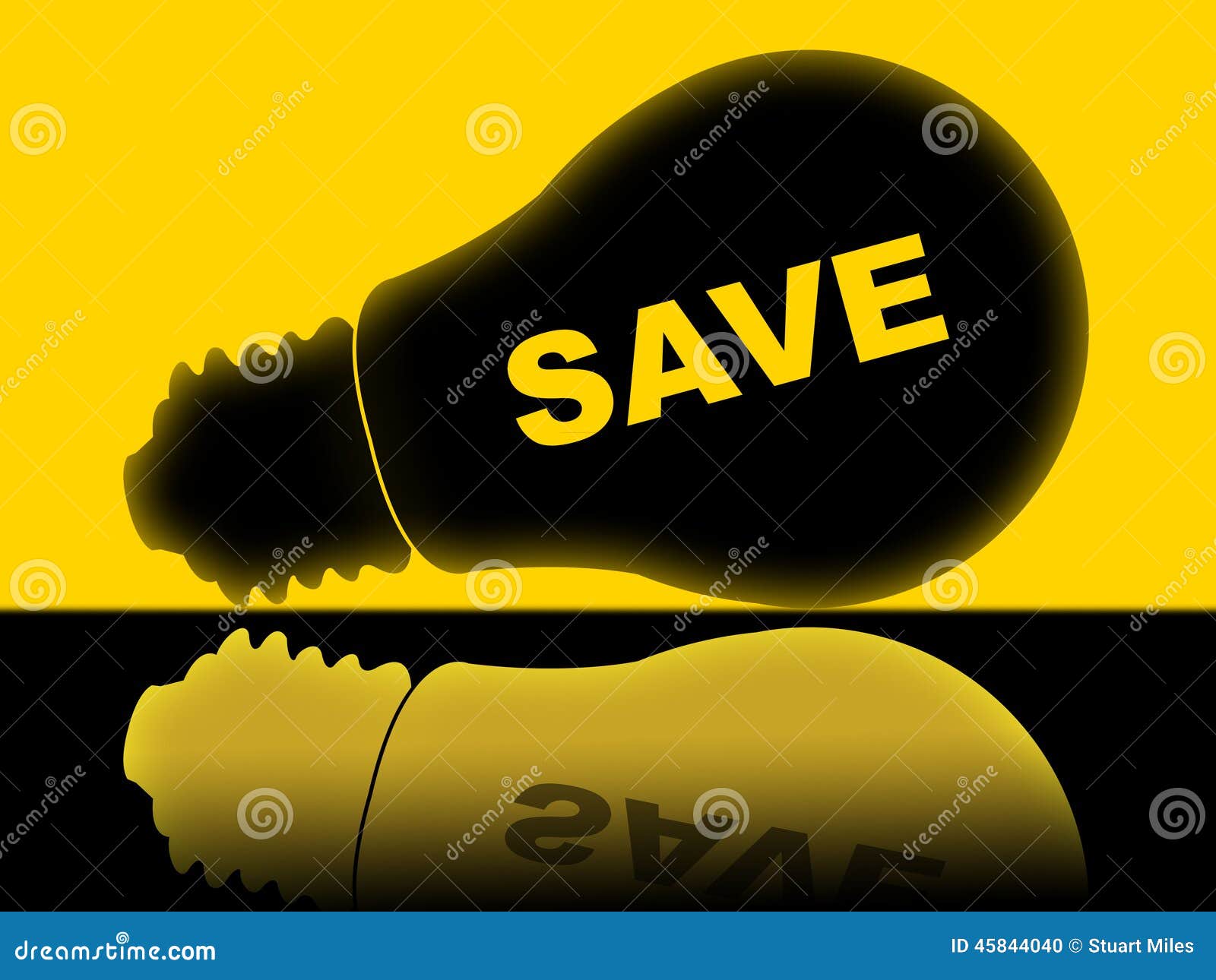 Save Energy Shows Power Powered and Savings Stock Illustration ...