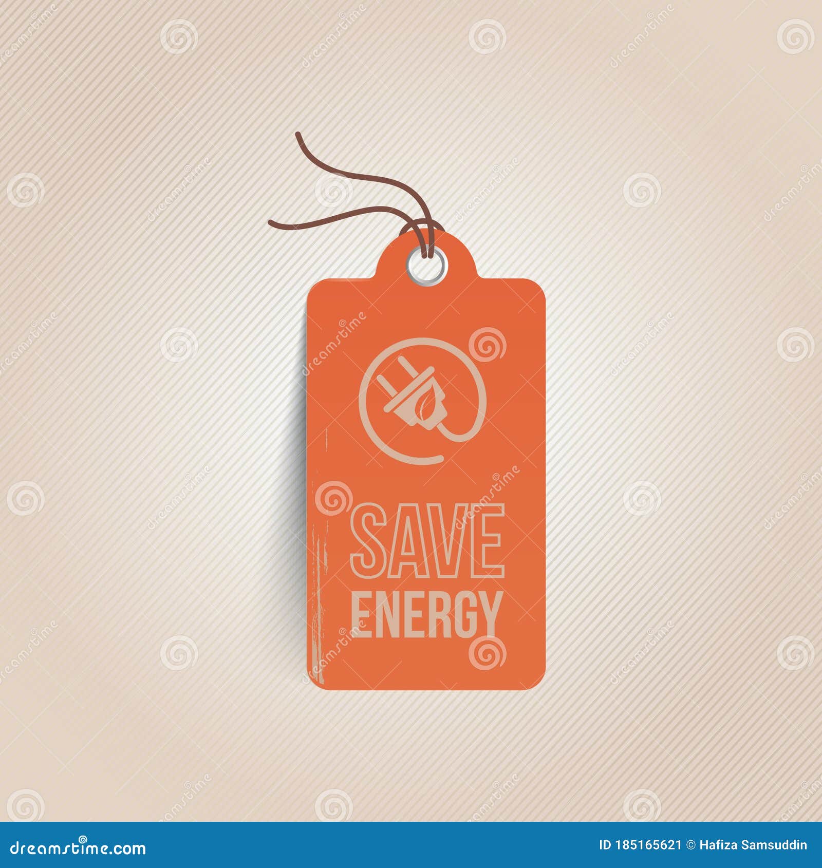 Save Energy Tag. Vector Illustration Decorative Design Stock Vector ...